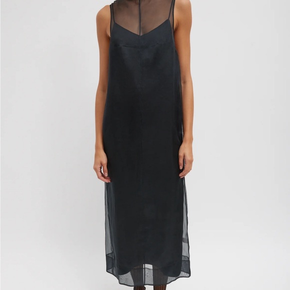 Tibi | Dresses | Tibi Fundamental 4ply Silk Bias Cut Slip Dress Black ...